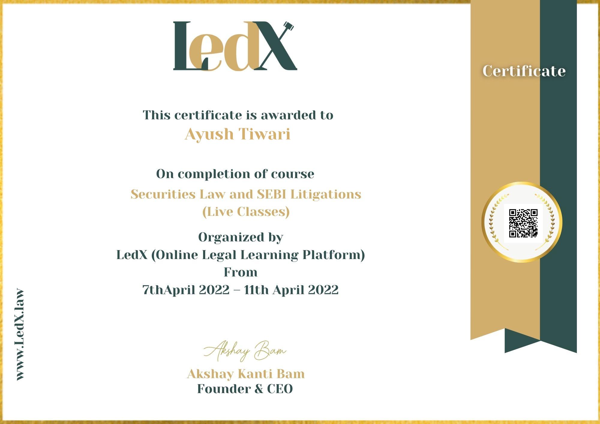 Ayush Tiwari - Master of Laws (LL.M) in Corporate and Commercial Law @ School of Law, Christ ...